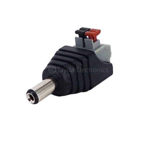 DC Power Male Jack Push Button 2-Pin Terminal 5.5 X 2.1mm